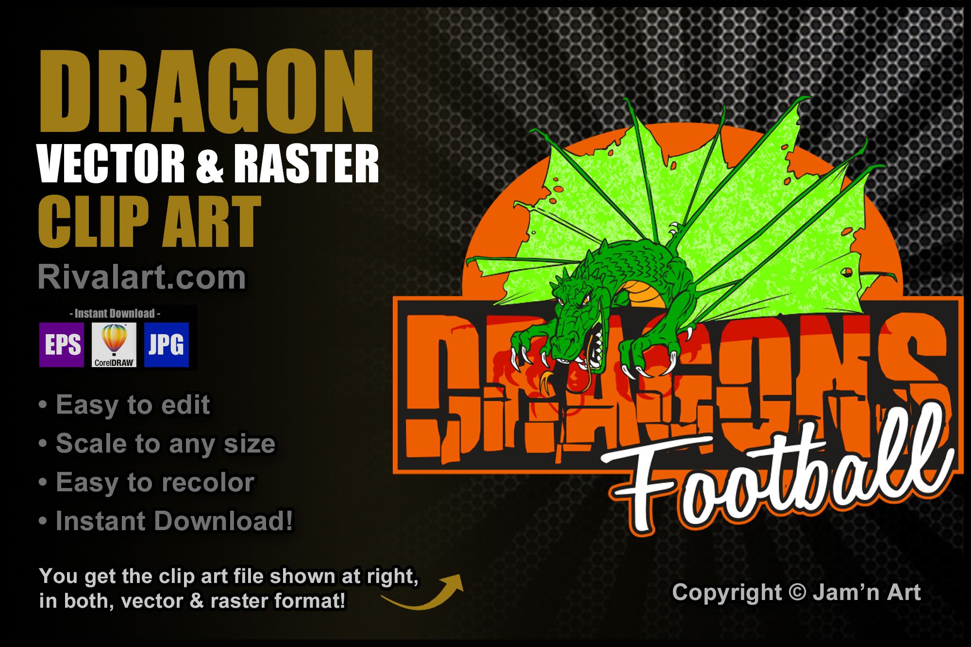 Red Dragons Football Logo